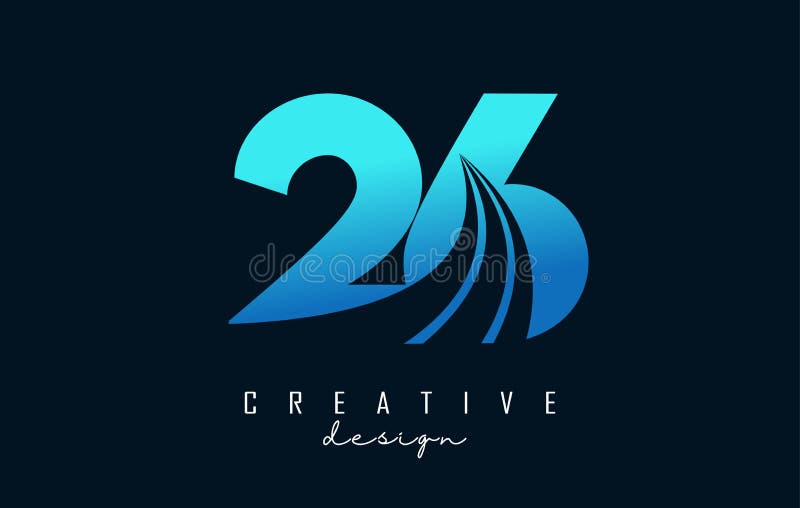 Creative Number 26 2 6 Logo with Leading Lines and Road Concept Design ...