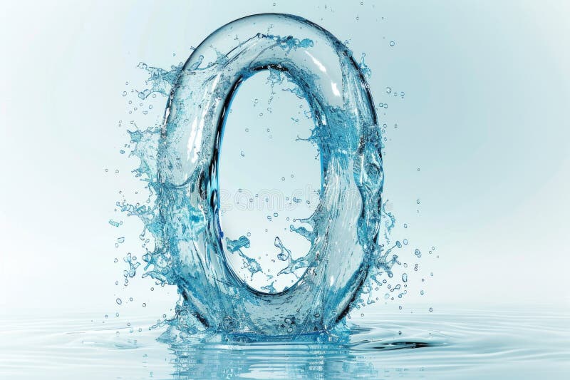 A Creative Number Zero Made Out of Water Splashing into the Water ...