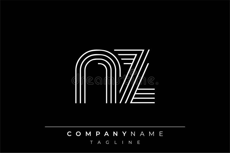 Creative NZ Lines Letter Logo Design Stock Vector - Illustration of ...