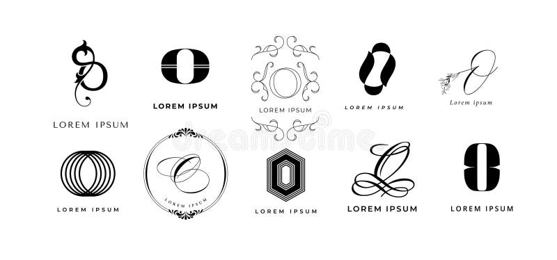 Letter O9 or OG Oval Logo, O9 or OG Initials Stock Vector ...