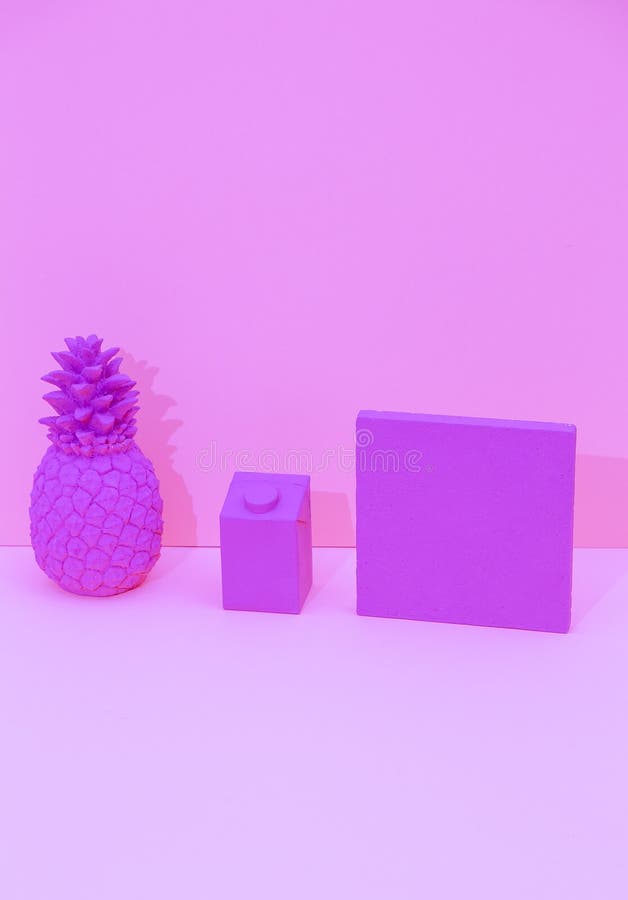 Creative Objects in Isometric Violet Space. Minimal. Still Life Scene ...