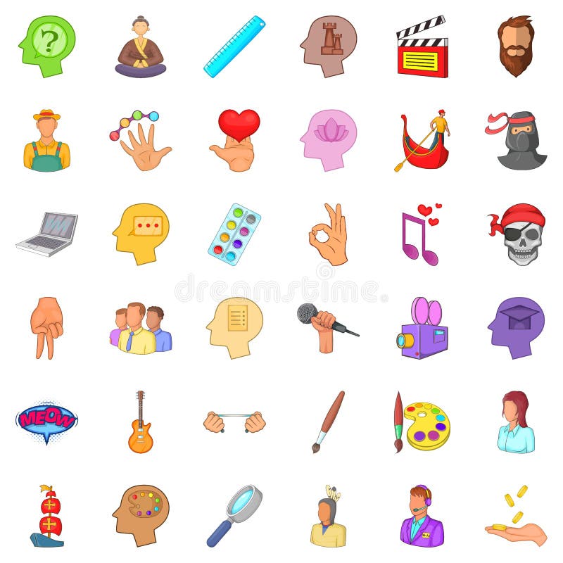 Creative Occupancy Icons Set, Cartoon Style Stock Vector - Illustration ...