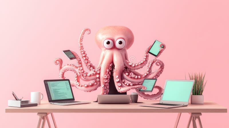 Multitasking Octopus Stock Illustrations – 149 Multitasking Octopus ...