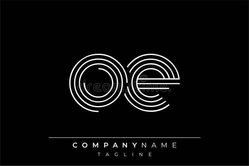 Creative OE Lines Letter Logo Design Stock Vector - Illustration of ...
