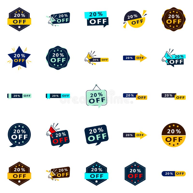 25 Creative 20 Off Sale Banners To Help You Stand Out Stock Vector ...