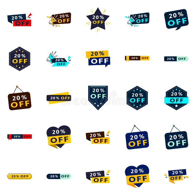 25 Creative 20 Off Sale Banners To Help You Stand Out Stock Vector ...