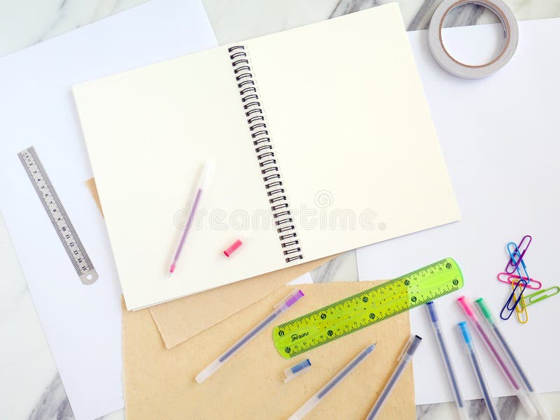 Creative Office Desk Table Concept Stock Photo - Image of creative ...