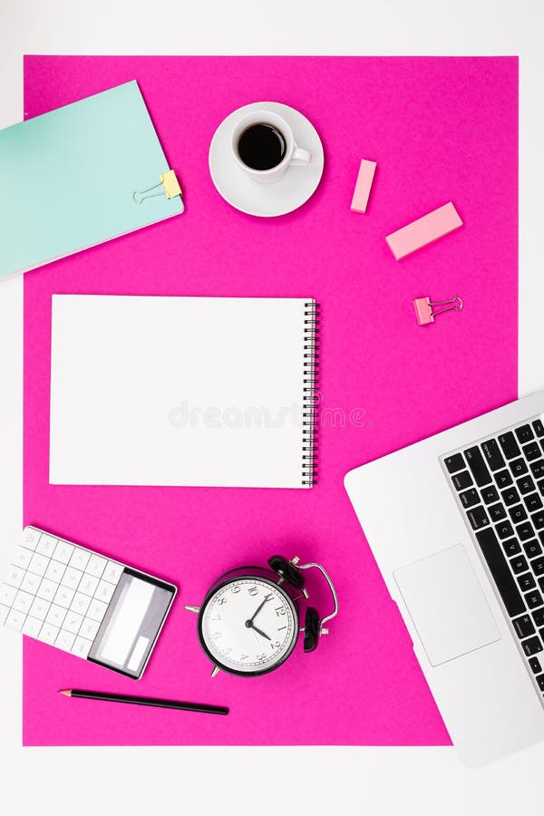 Creative Office Desk, Top View, Beautiful Combination of Objects ...