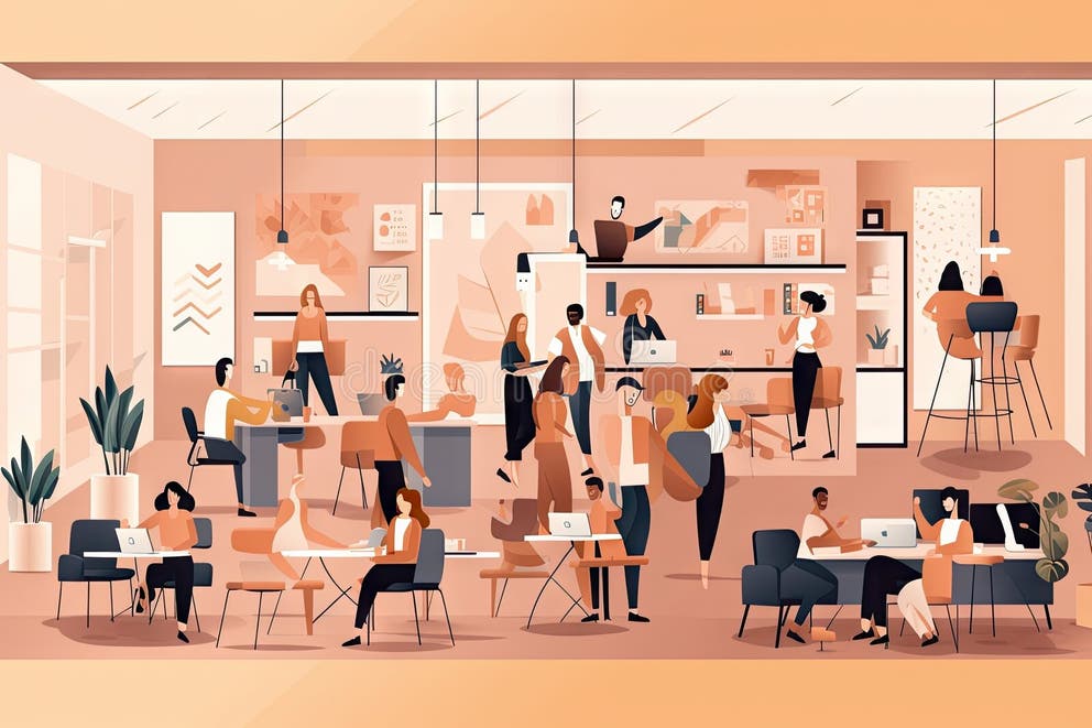 Creative Office, with Mix of People from Different Countries and ...