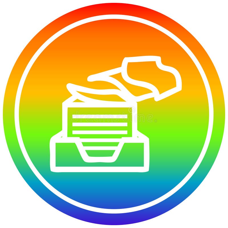 A Creative Office Paper Stack Circular in Rainbow Spectrum Stock Vector ...