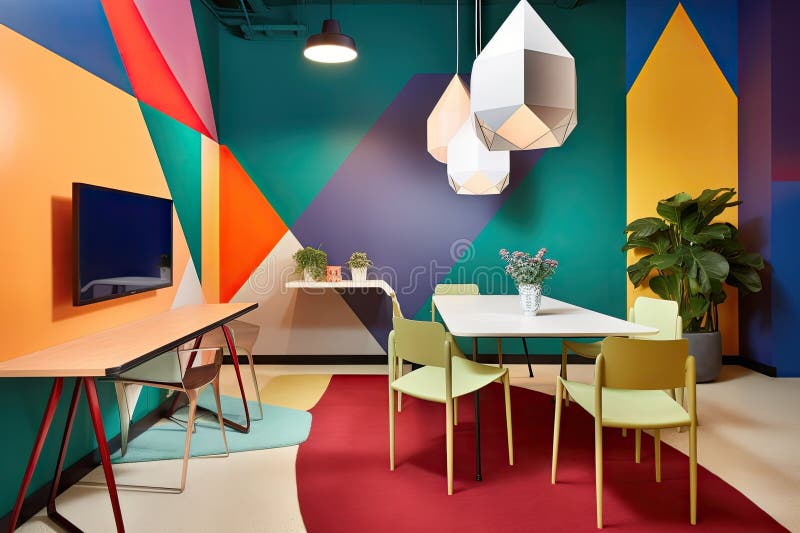 Creative Office Space with Bold Colors and Geometric Shapes To ...
