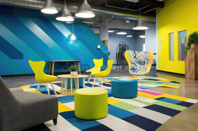 Creative Office Space with Unconventional Furniture and Bold Colors ...