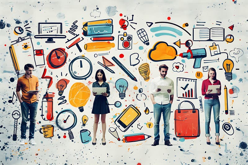 Creative Office Team Poster Emphasizing Innovation and Collaborative ...