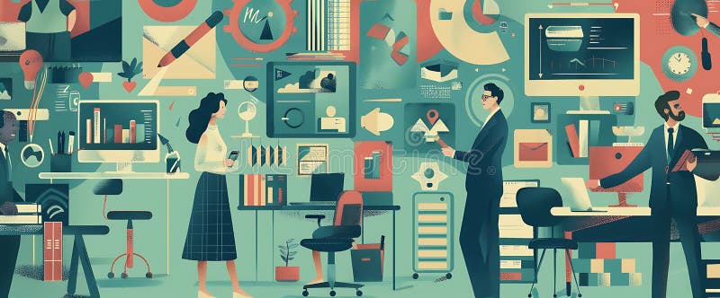 A Creative Office Team Poster Featuring Collaboration and Innovation ...