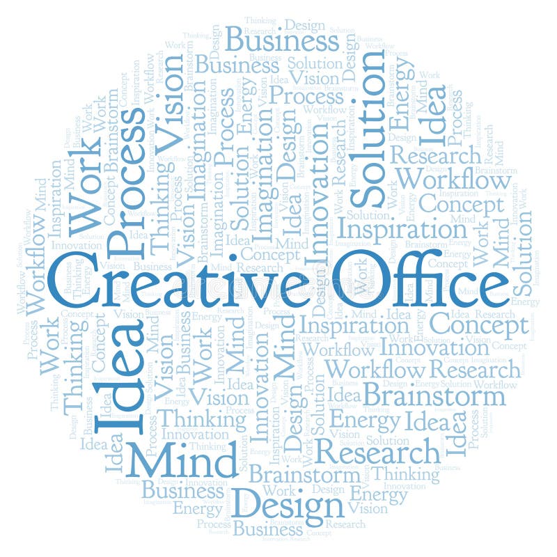 Creative Office Word Cloud, Made with Text only. Stock Illustration ...