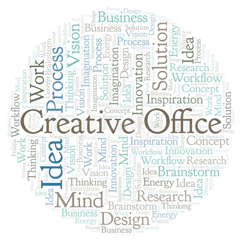 Creative Office Word Cloud, Made with Text only. Stock Illustration ...