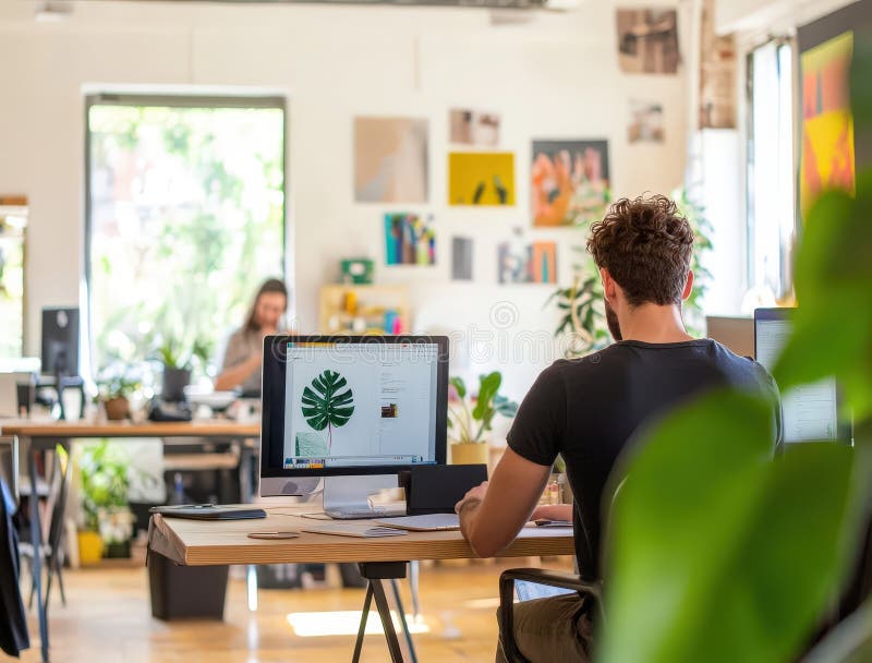 Creative Office Workspace Collaboration Stock Image - Image of office ...