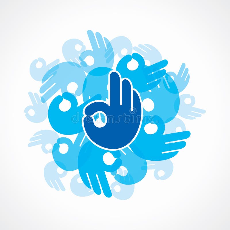 Round Thumbs Up OK Icon or Symbol Stock Vector - Illustration of reward ...