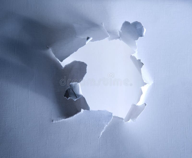 Hole Punched in a Paper Sheet Stock Image - Image of material, business ...