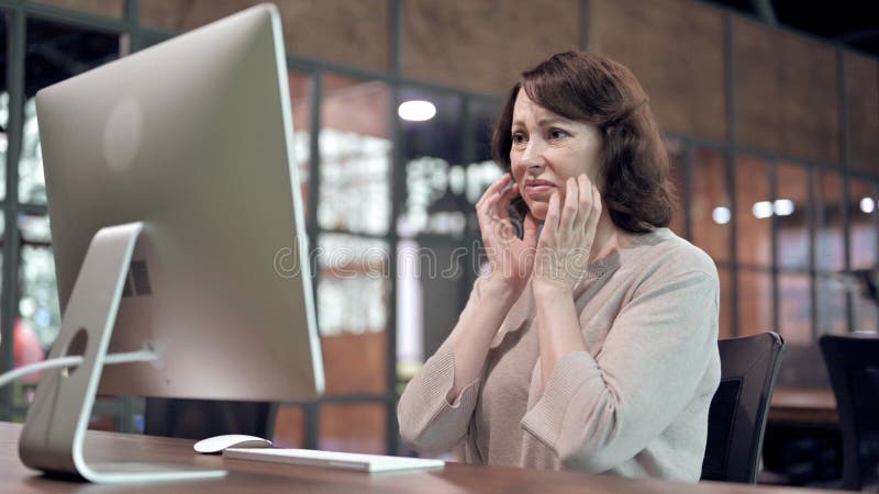 Creative Old Woman Reacting To Loss at Work Stock Image - Image of ...