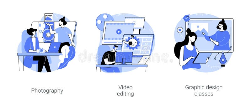 Creative Online Courses Isolated Cartoon Vector Illustrations Se Stock ...