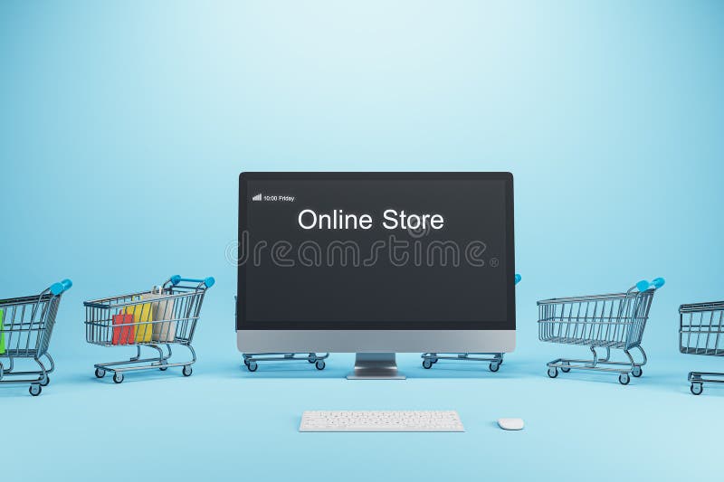 Creative Online Shopping Concept Stock Photo - Image of gadget ...