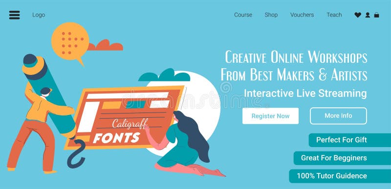 Creative Online Workshops from Best Makers Artists Stock Vector ...