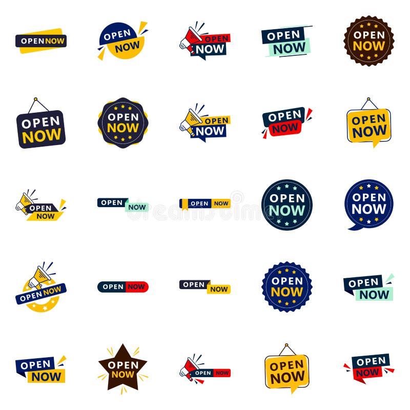 25 Creative Open Now Banners for Your Business Stock Vector ...