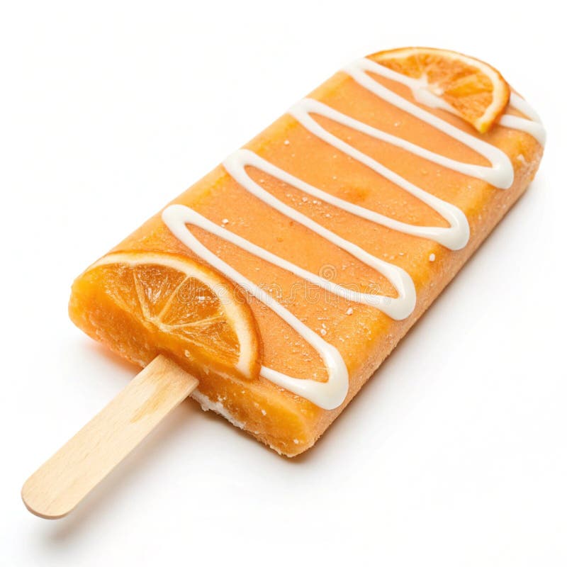 Creative Orange Creamsicle Isolated on White Background Stock ...