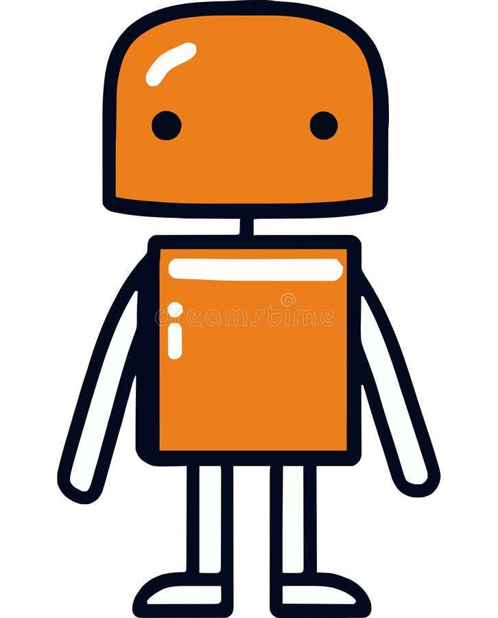 Creative Orange Robot Character Design Stock Vector - Illustration of ...
