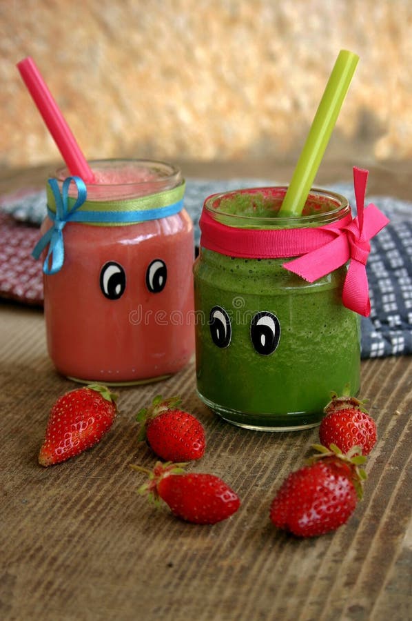 Creative Organic Smoothie for Kids Stock Image - Image of cute ...