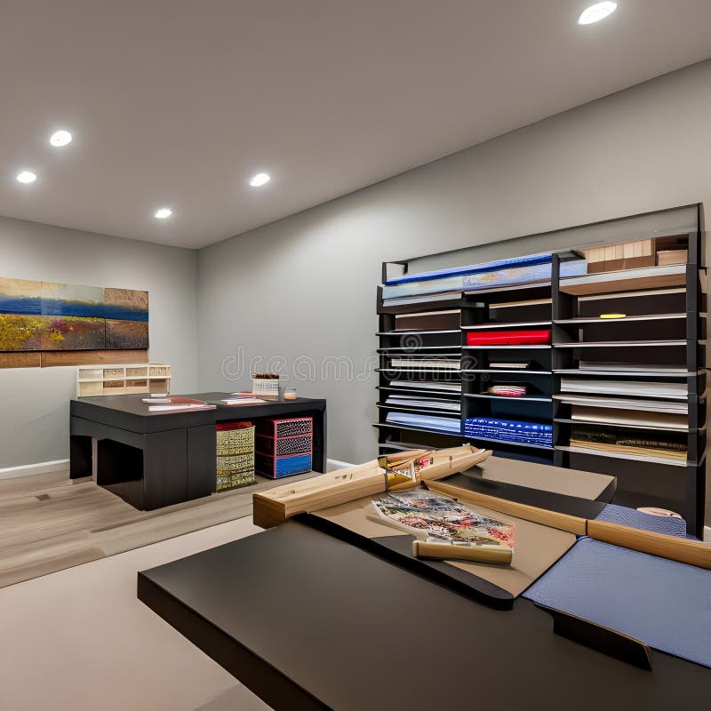 A Creative and Organized Craft Room with Ample Storage, a Large Work ...
