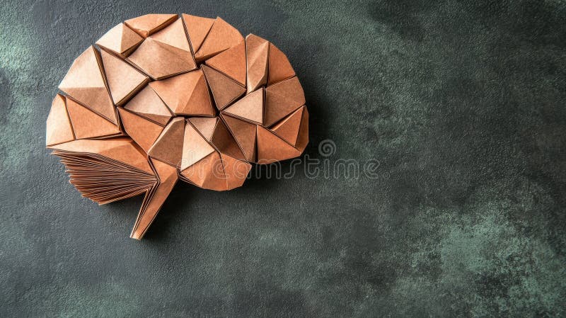 Origami Brain Sculpture Representing Creativity and Intelligence Stock ...