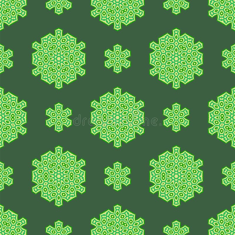 Creative Ornamental Seamless Green Pattern Stock Vector - Illustration ...