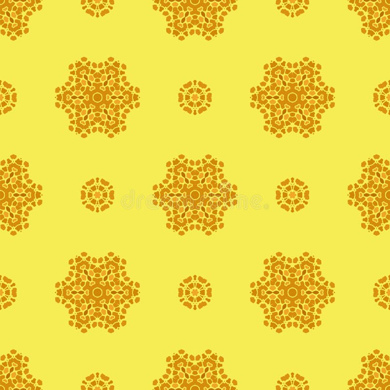 Yellow Decorative Retro Seamless Pattern Stock Vector - Illustration of ...