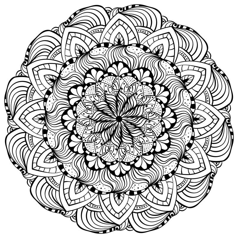 Creative Outline Mandala with Zen Patterns, Tangled Coloring Page for ...