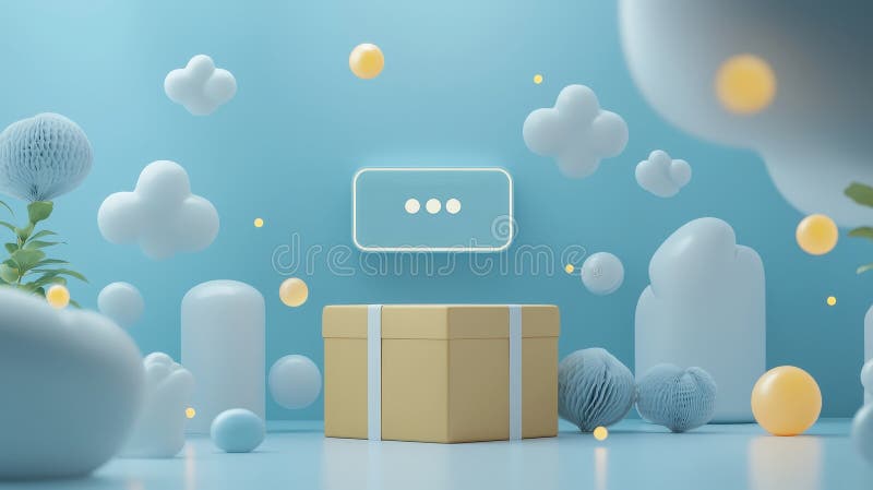 Creative Package Reveal in Vibrant Blue Space 3d Design Modern ...