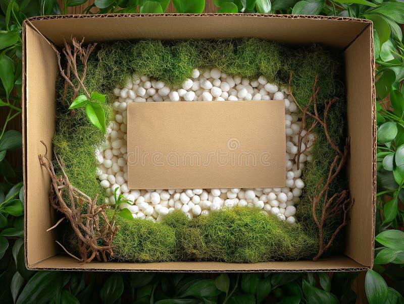 Creative Packaging Design with Natural Elements in a Gift Box Stock ...