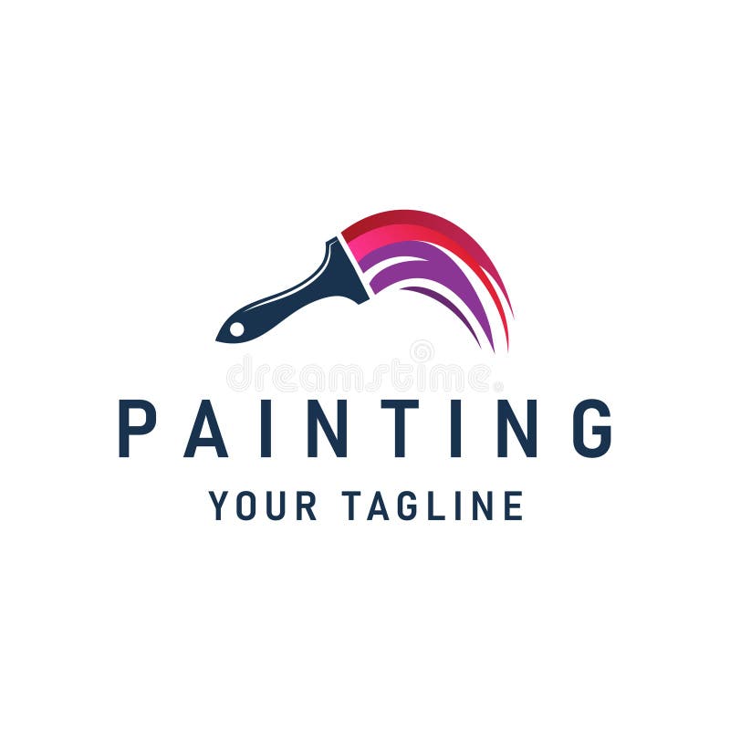 Creative Paint Brush Logo Design Unique and Colorful Paint Icon Symbol ...