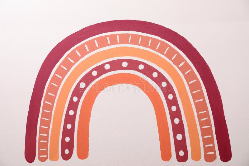 Creative Painting of Rainbow on Wall Stock Image - Image of children ...