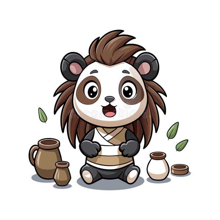 Creative Panda Ceramics Illustration for Unique Designs Stock Image ...