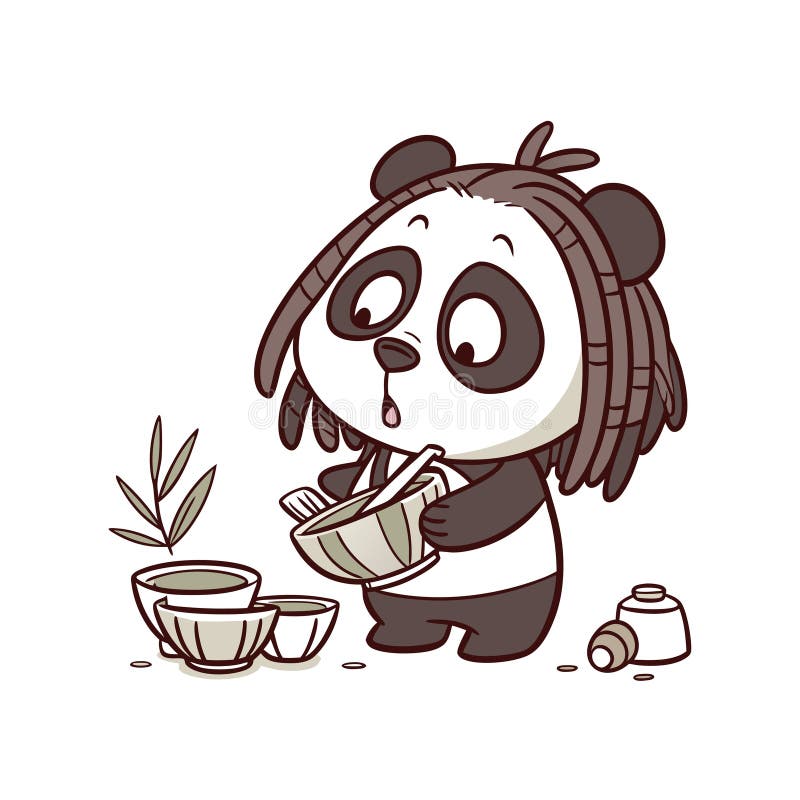 Creative Panda Ceramics Illustration for Unique Designs Stock Image ...