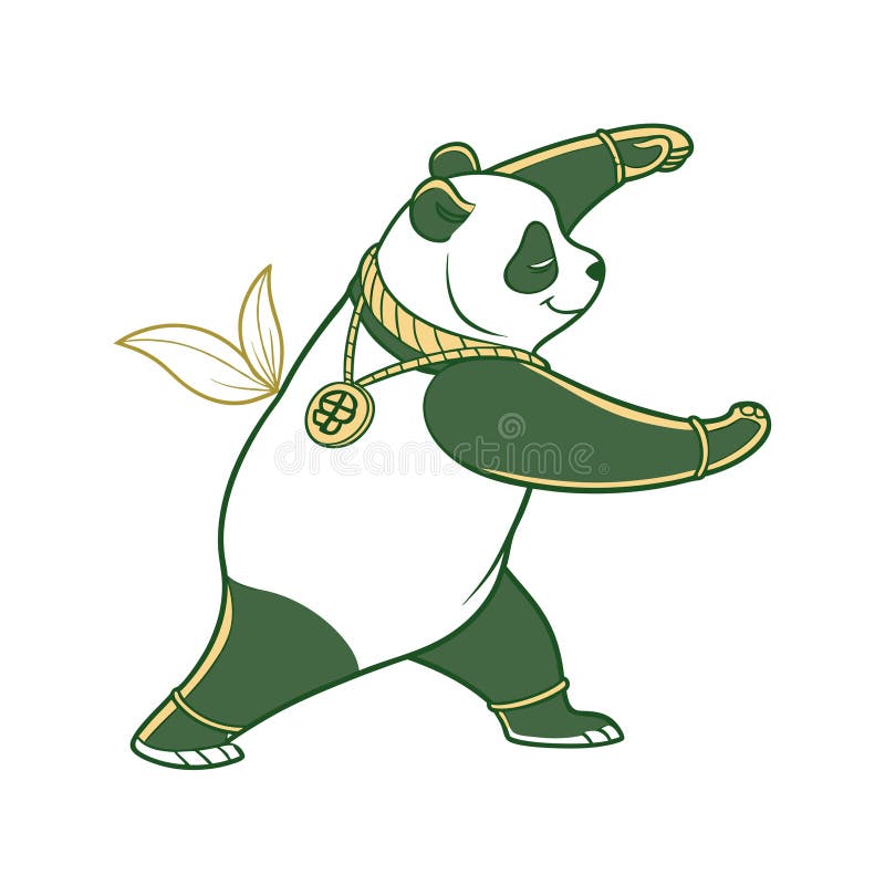 Creative Panda Tai Chi Illustration for Unique Designs Stock ...