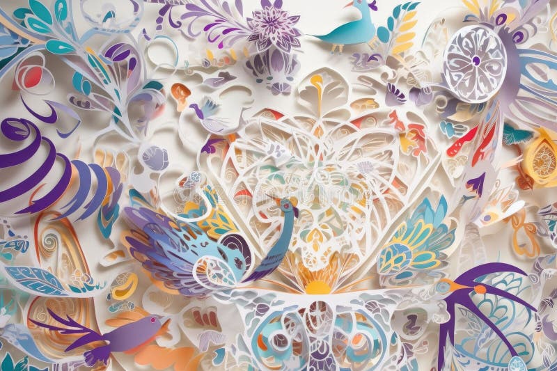 Creative Paper Art Project, with Intricate Patterns and Shapes Made ...