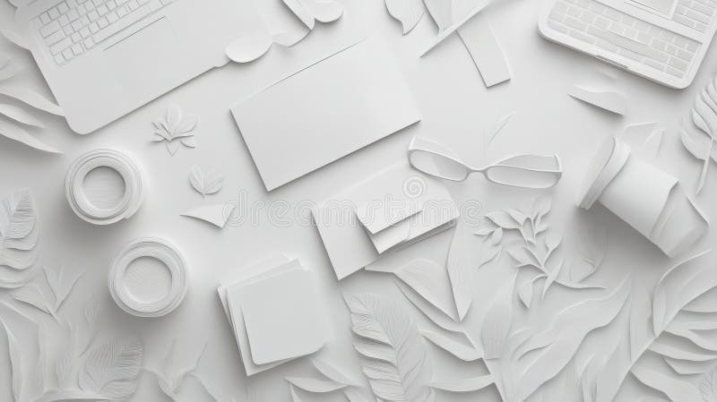 Creative Paper Art Representation of an Organized Office Workspace ...