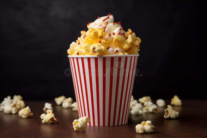 Creative Paper Cut Popcorn. Generate Ai Stock Image - Image of close ...