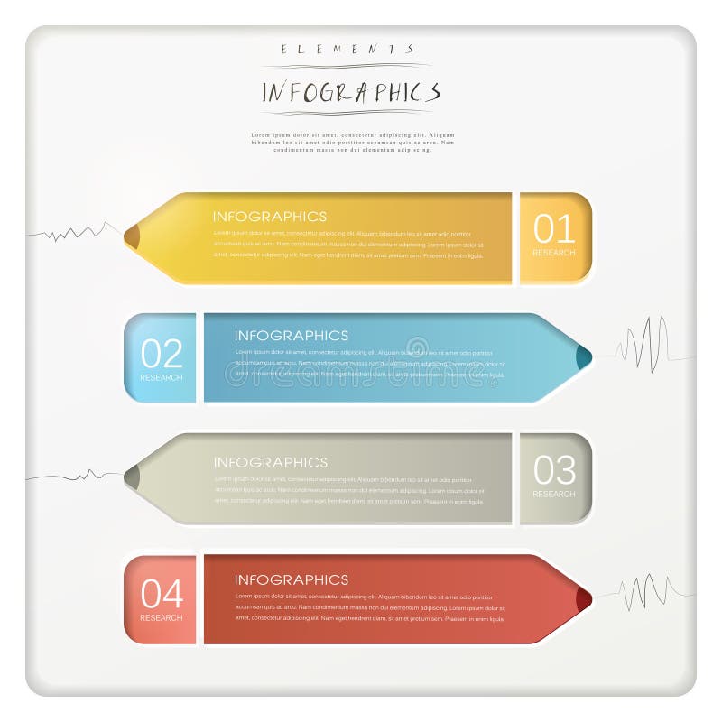 Creative Paper Pencil Bar Chart Infographic Elements Stock Vector ...