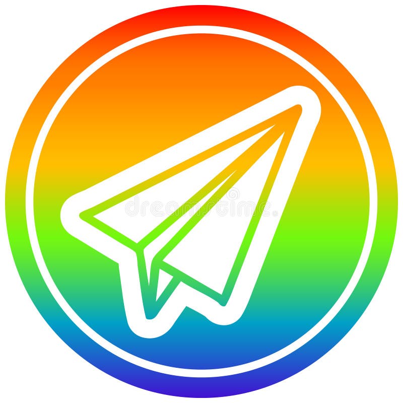 A Creative Paper Plane Circular in Rainbow Spectrum Stock Vector ...