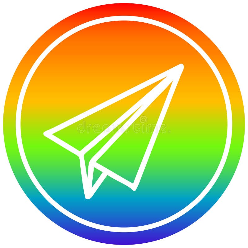 A Creative Paper Plane Circular in Rainbow Spectrum Stock Vector ...