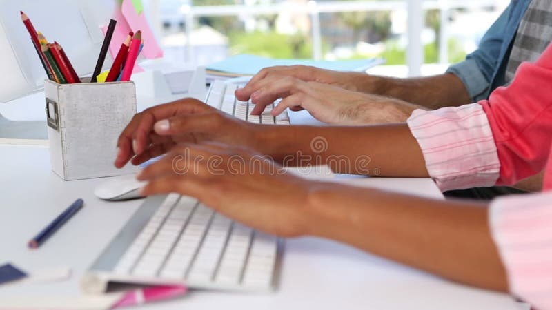 Creative Partners Working at Desk Stock Video - Video of adult ...